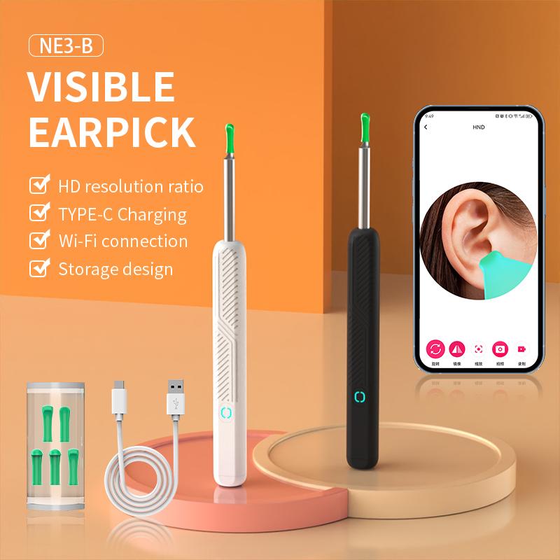 Earwax Removal Tool Set with Camera - Portable 360° Wide Angle Ear Cl ...