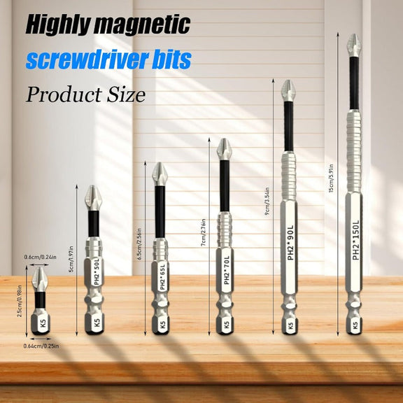 6 Pack High Magnetic Screwdriver Drill Bit Set, k5 Anti Slip bit, Ele ...